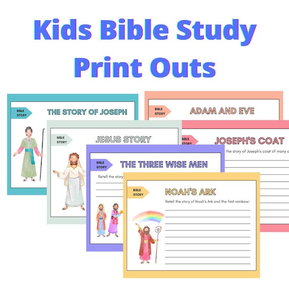 Kids Bible Study Print Outs - Etsy