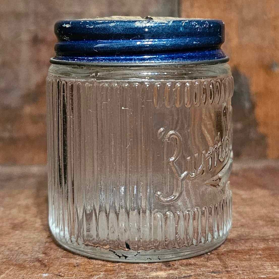 Vintage Burma Shave 1930's Lidded Glass Used Razor Disposal Jar Coin ...