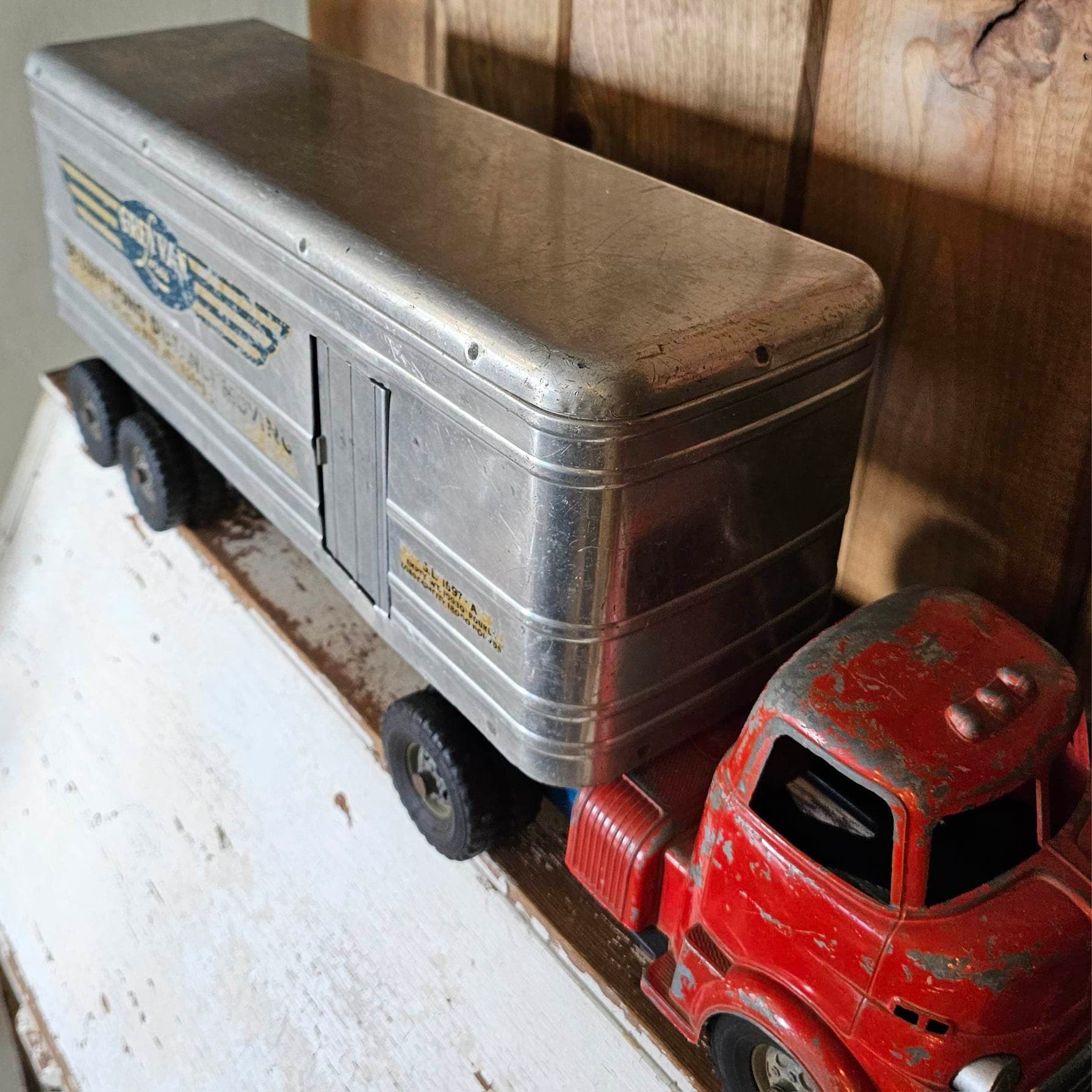 Vintage 1950's Wyandotte Toy Grey Van Lines Moving Large Semi Truck ...