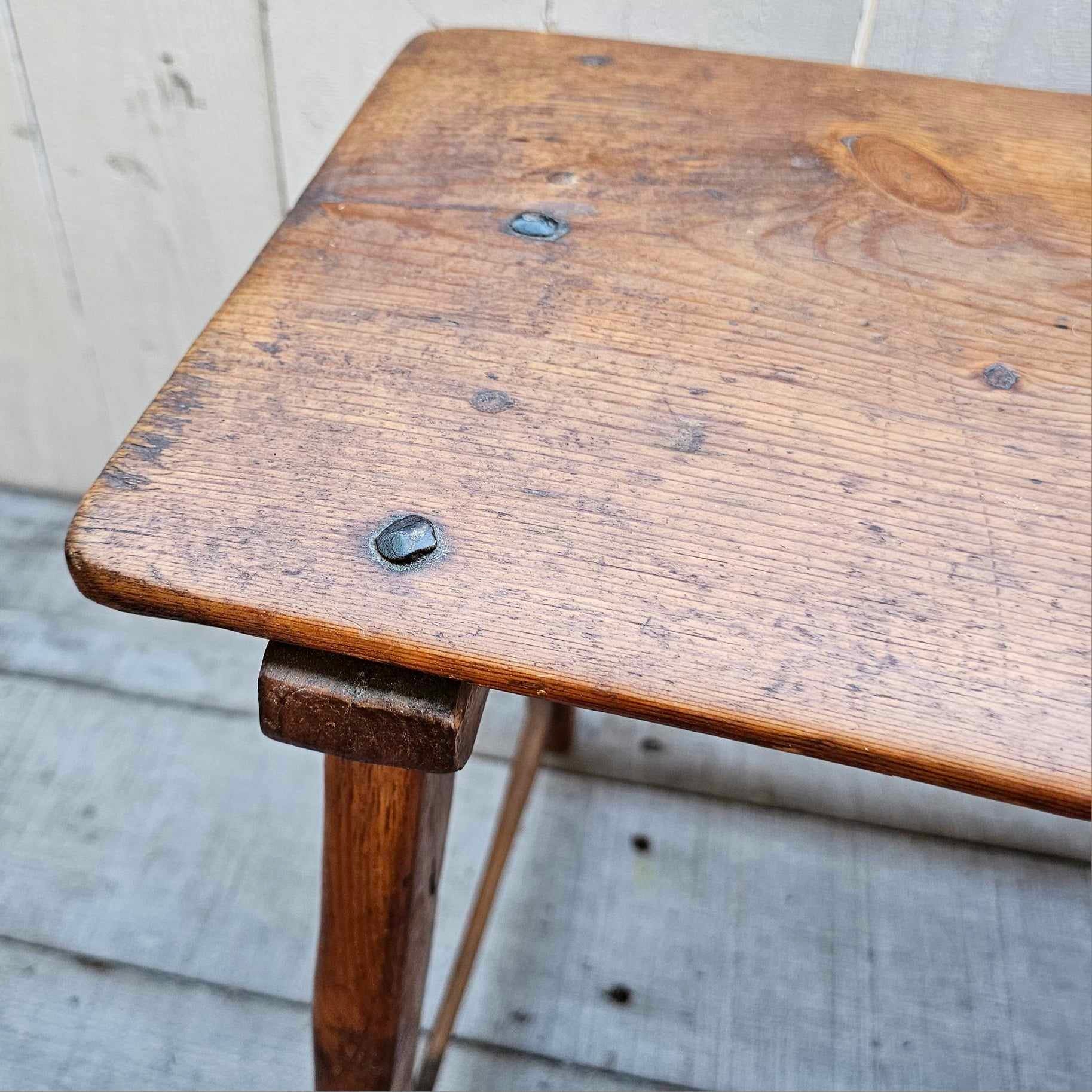 Antique Primitive Wood Foot Step Stool Rustic Vintage Bench Seat ...