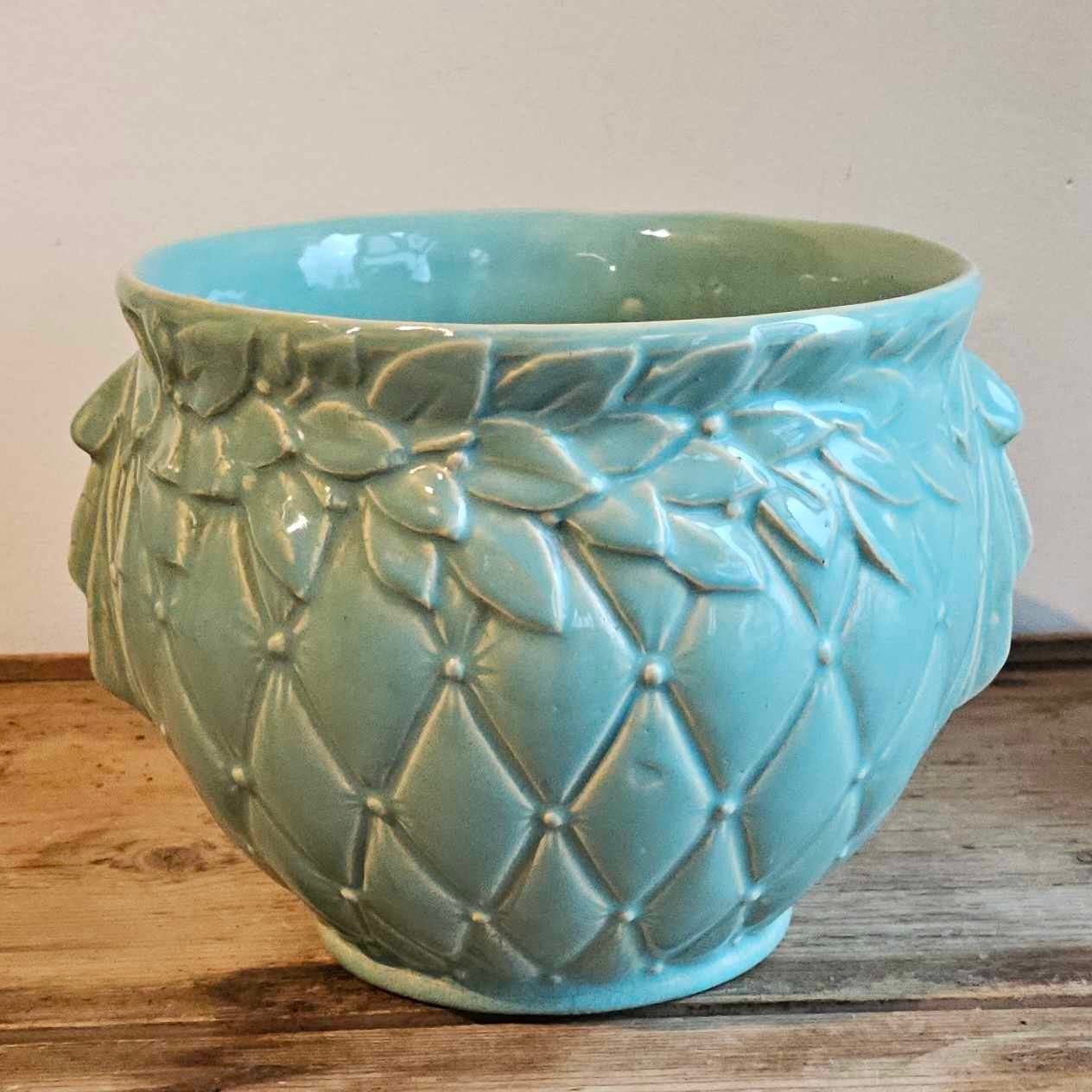 Vintage Mccoy Pottery Planter Large Tierra Cushion Diamond Quilted ...