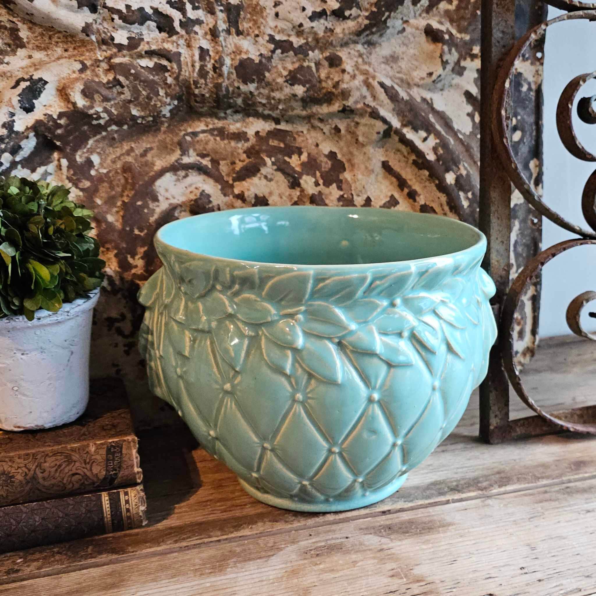 Vintage Mccoy Pottery Planter Large Tierra Cushion Diamond Quilted ...