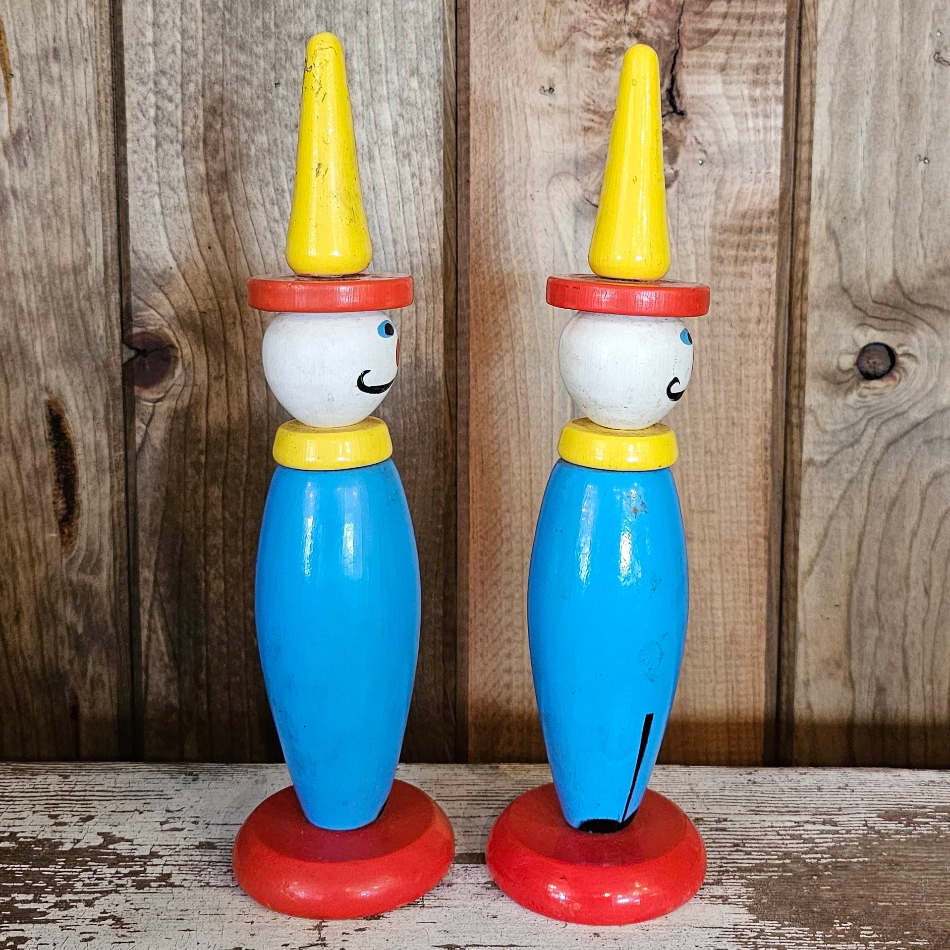 Vintage 1950's French Ring Toss Game Wooden Clown Targets - Etsy