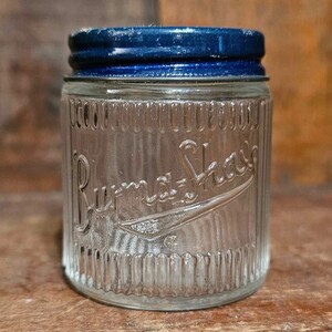 Vintage Burma Shave 1930's Lidded Glass Used Razor Disposal Jar Coin ...