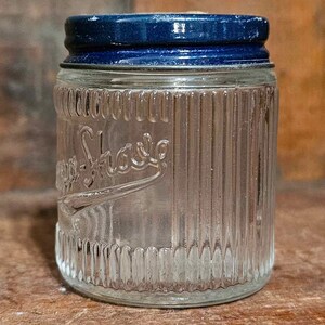 Vintage Burma Shave 1930's Lidded Glass Used Razor Disposal Jar Coin ...
