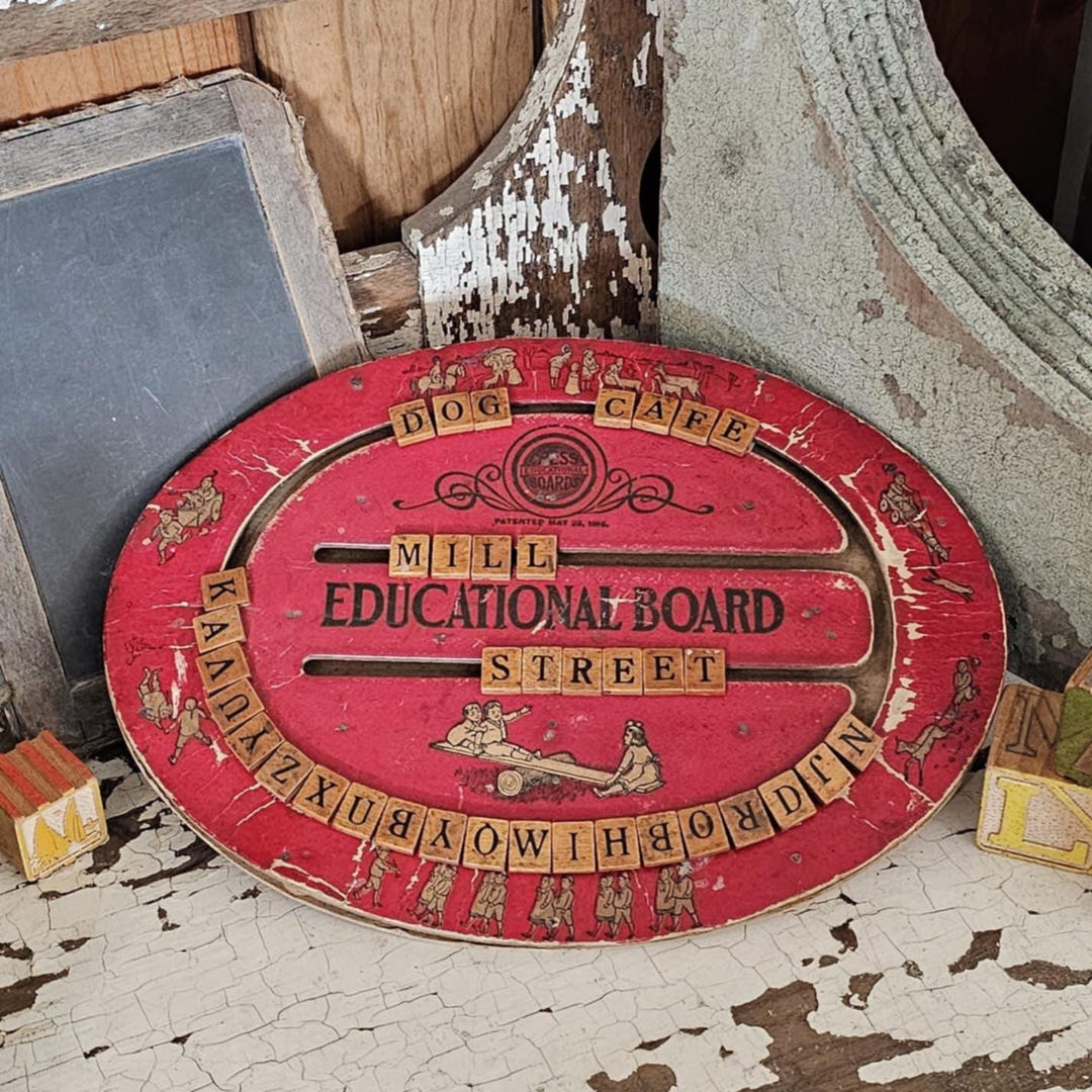 Antique 1916 Cress Educational Board • Very Rare Complete Large Size ...
