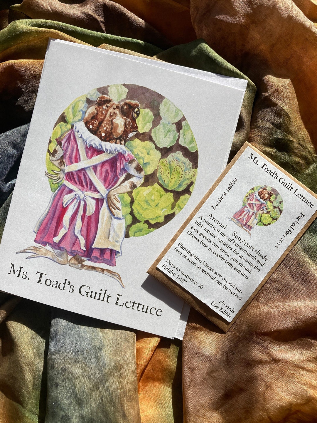 Notable Seeds Ms. Toad's Guilt Lettuce Greeting Card and Seeds Garden ...
