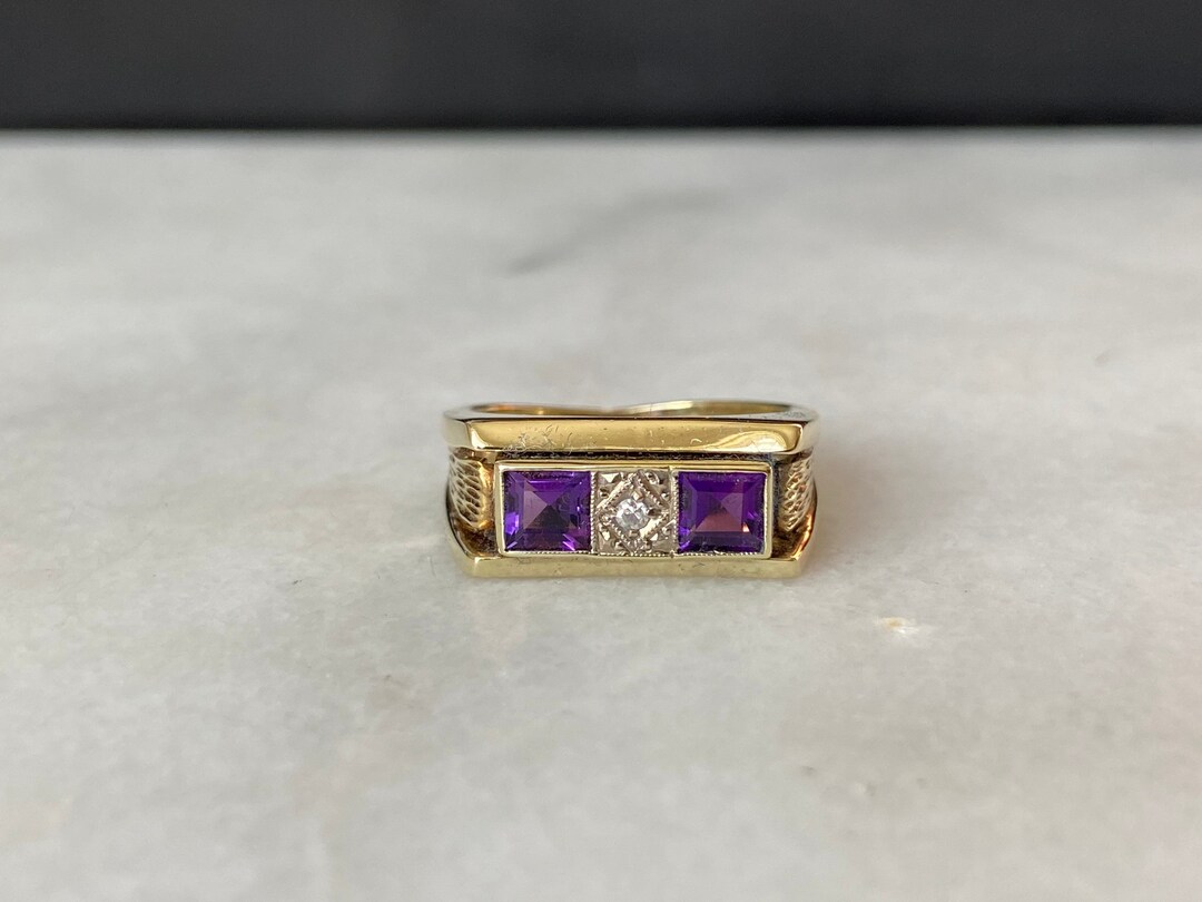Vintage Modern Statement Ring in 14k Gold / Size 5.75 - Etsy