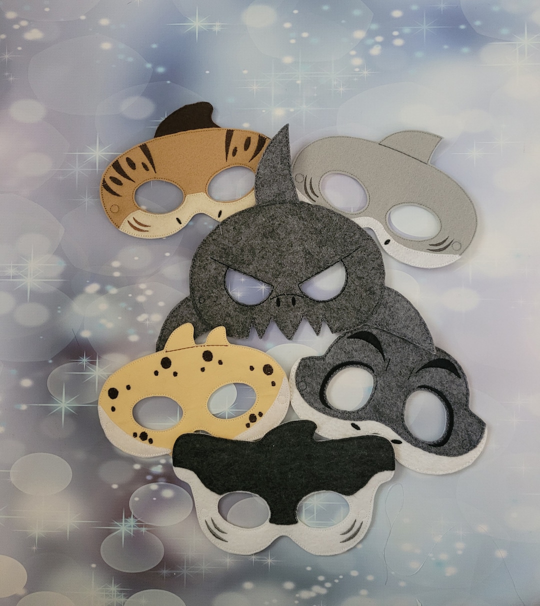 Shark Masks-angel Shark-hammerhead Shark-tiger Shark-mr. Shark-gray ...