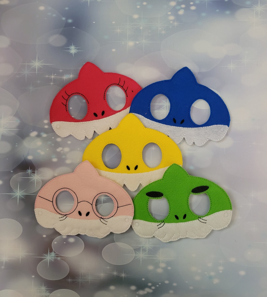 Shark Family Felt Masks-baby Shark-mommy Shark-daddy Shark-grandma ...