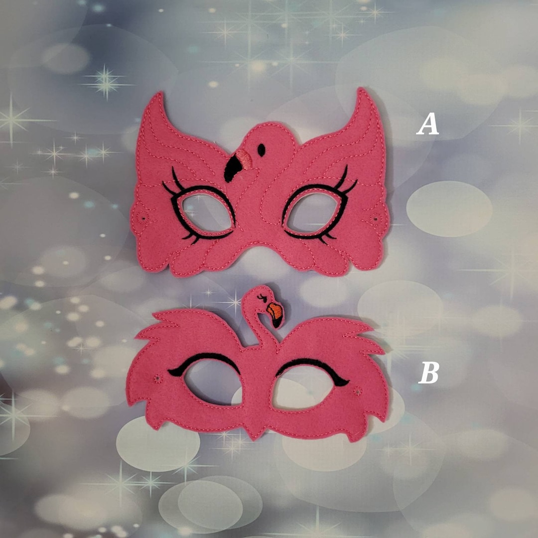 Embroidered Felt Flamingo Mask: Kid & Adult Dress-up - Etsy