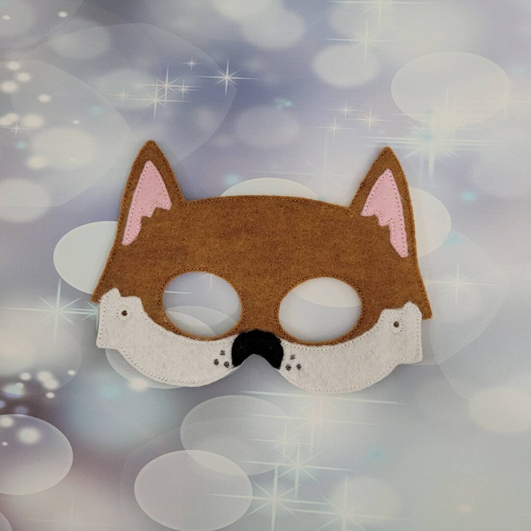Dingo Felt Embroidered Mask Australian Animal Mask Dress-up Mask Kid ...