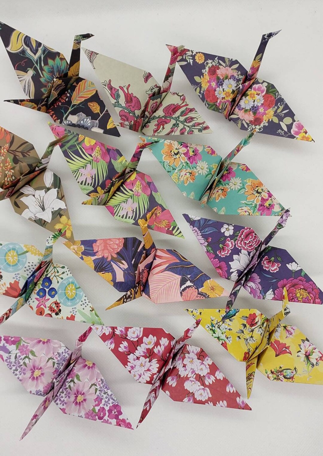 12 Cranes Flower Patterns / Flowers / Origami / Decoration / Gift Idea ...