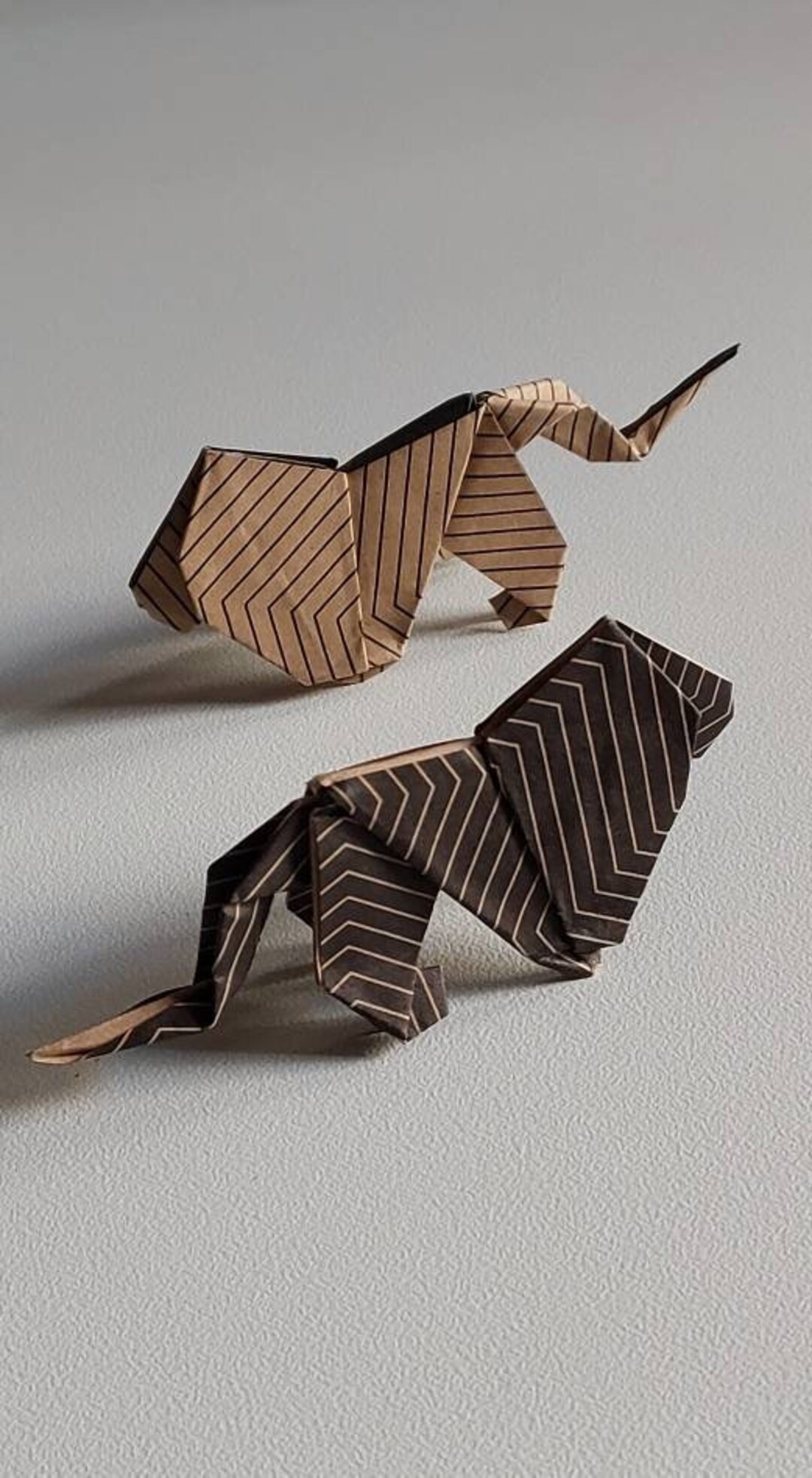 2 lions origami / motif krafty / décoration / idée cadeau - Etsy France