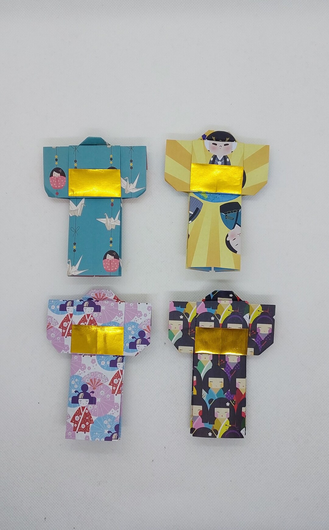4 Origami Kimonos / Japanese Dolls Patterns / Decoration / Gift Idea ...