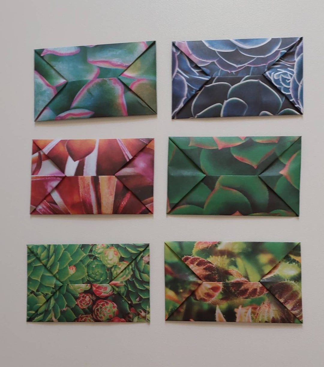 6 Rectangular Envelopes/origami/patterns Succulents/cards/gift - Etsy