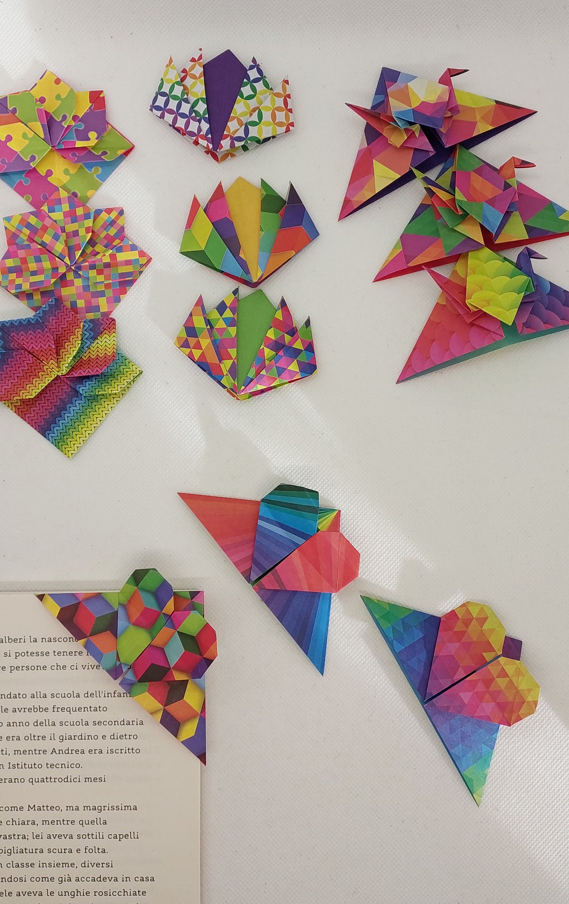 12 Origami Bookmarks / Tulip Flower Heart and Crane / Rainbow - Etsy