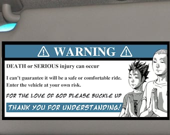 Anime Car Warning Sticker | Etsy