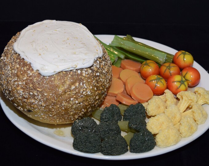 Faux Bread and Vegetable Tray/ Fake Food/ Table Staging Food/ Kitchen ...