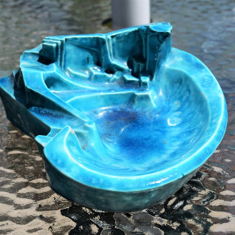 Vintage Blue Ashtray - Etsy