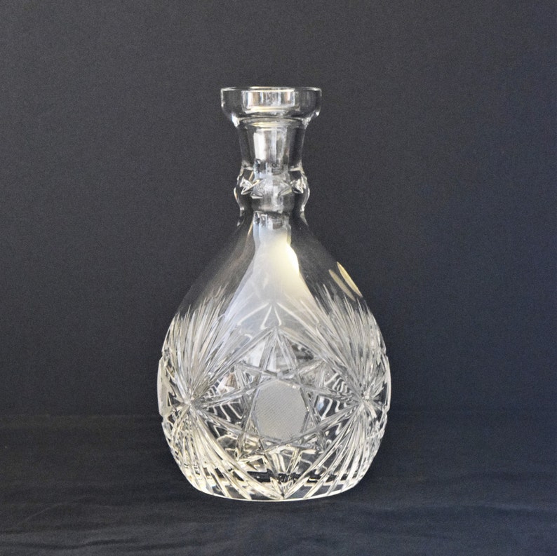 Kristaluxus Crystal Decanter No Stopper/ Original Sticker Vintage 24% ...