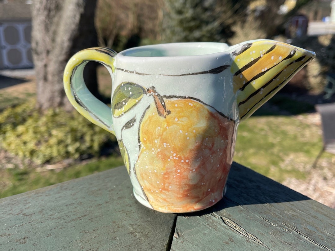Hand Painted Fruit Pitcher/ Ceramic Pear Creamer - Etsy