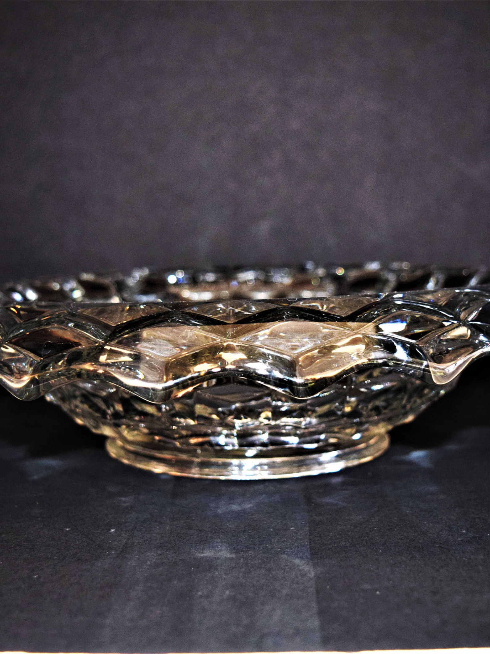 Retro Clear Bowl Inverted Top Starburst Bottom Diamond - Etsy