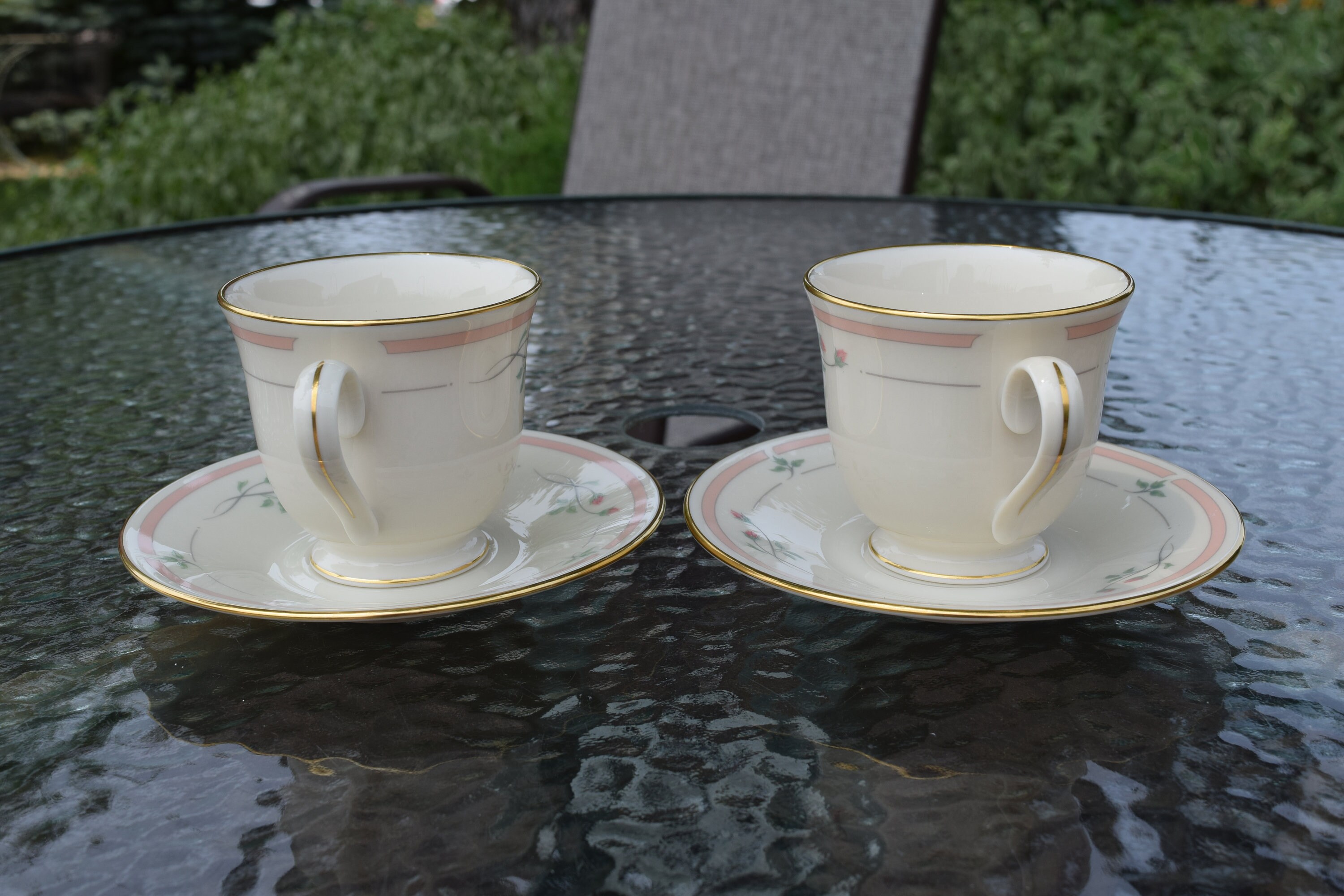 Lenox Rose Manor Tea Cups and Saucers pair metropolitan Collection ...