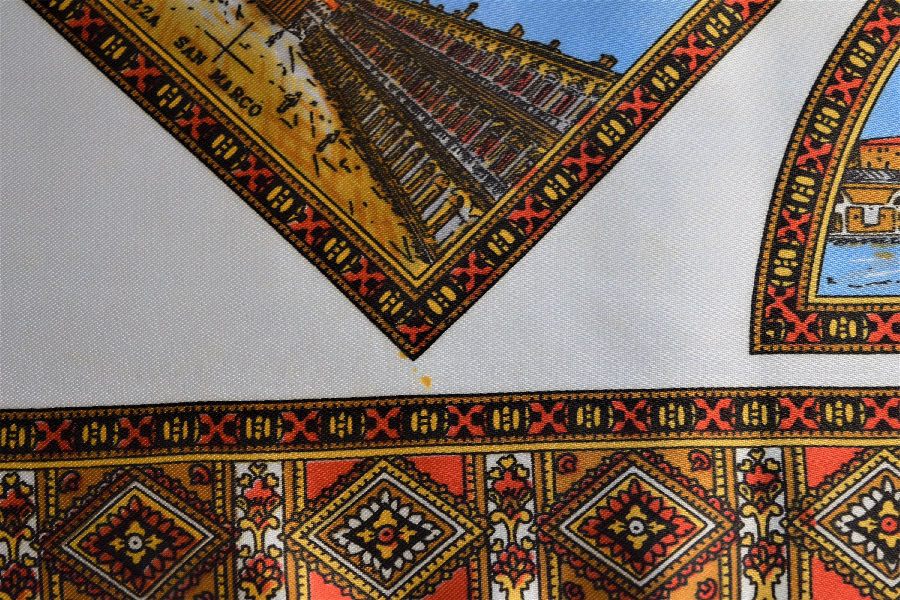 Vintage Venezia Scarf: Italian Landmark Print, Headwrap Neckerchief - Etsy