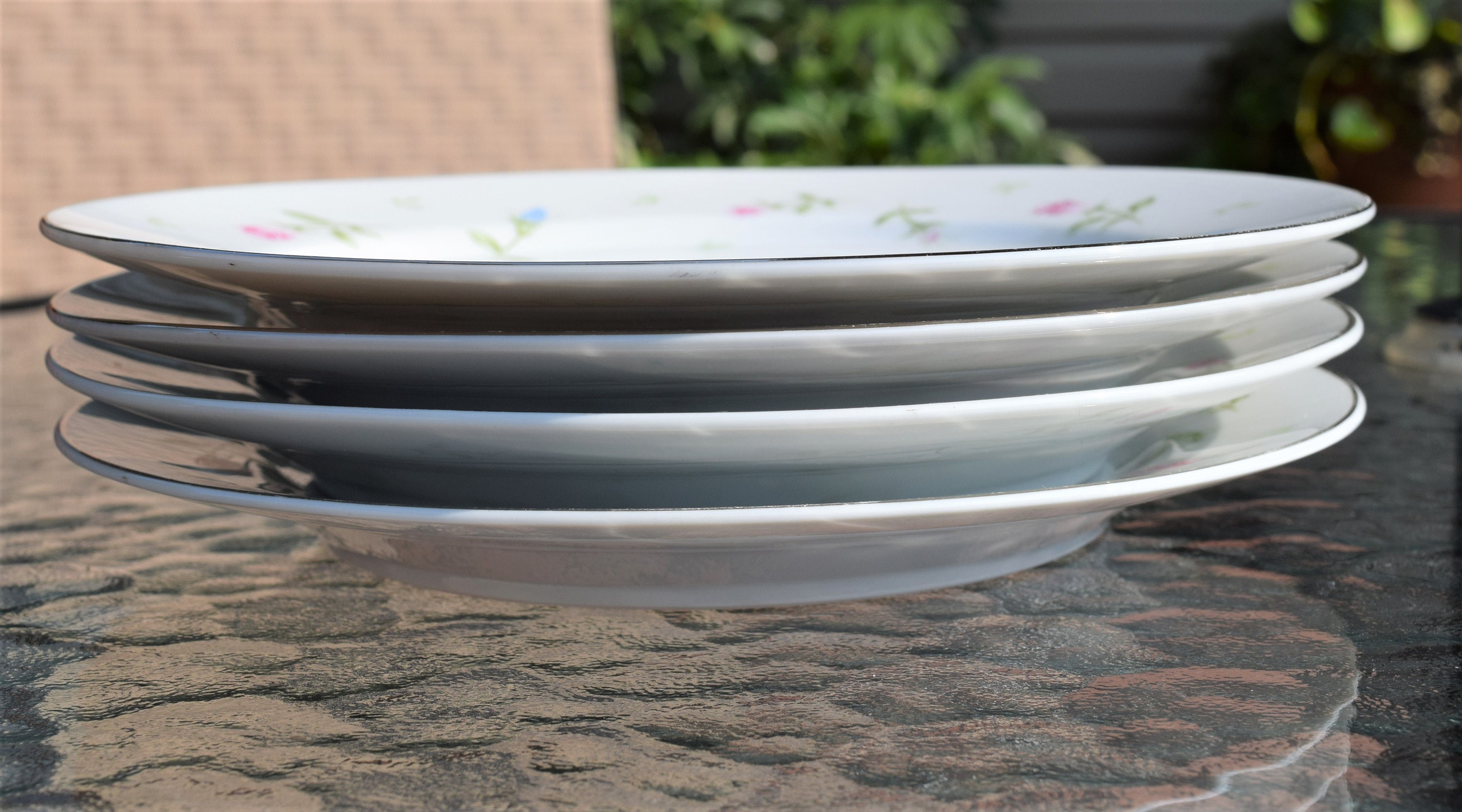 Sheffield Rambling Rose Luncheon Plates Rosebud Kitchenware Shabby Chic ...