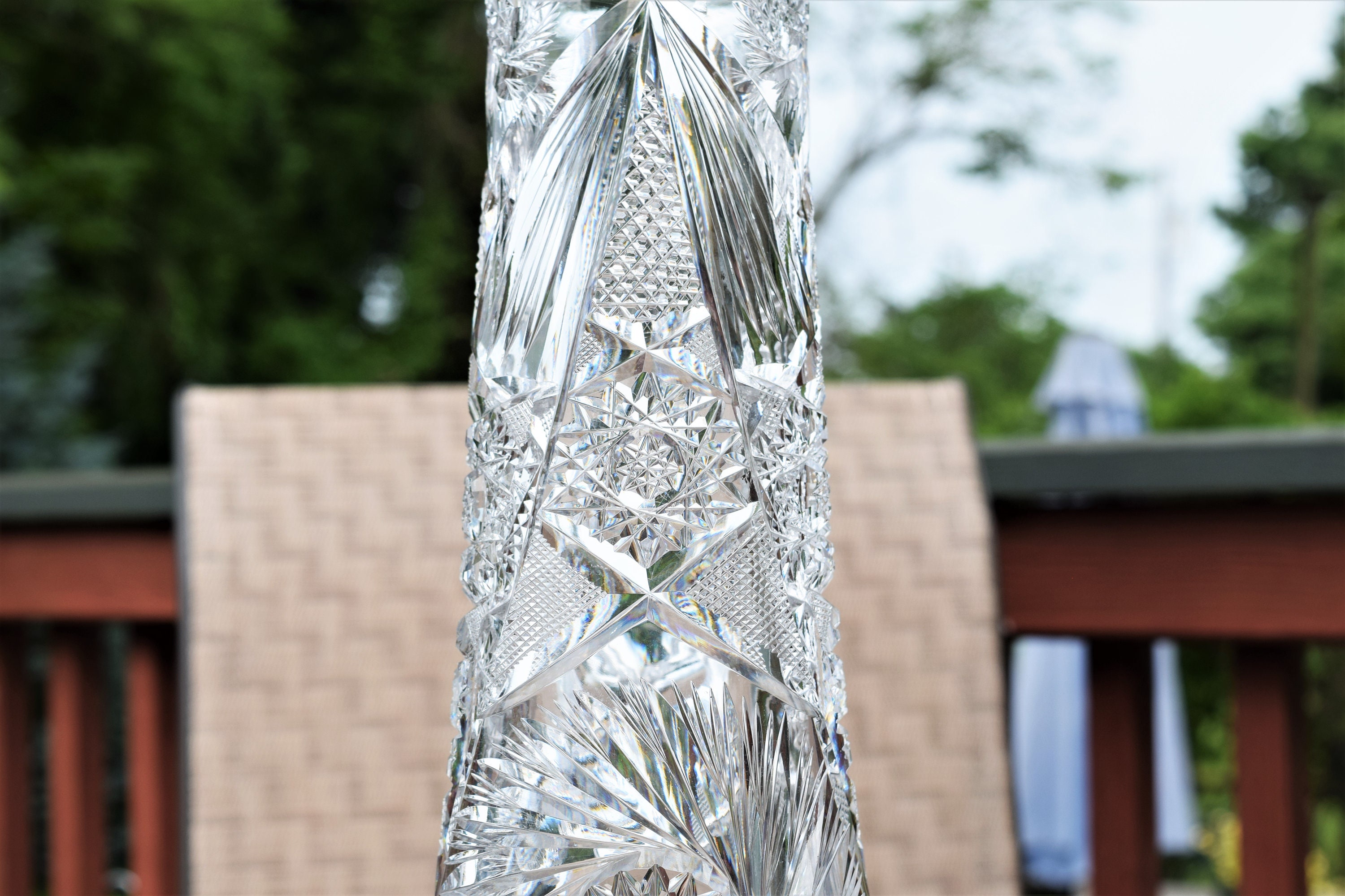 Cut Crystal Pitcher/ Starburst Cut Glass Dining Ware Vintage - Etsy