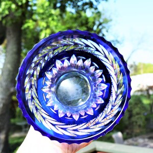 Pair Cobalt Blue Cut to Clear Crystal Vases Blue Art Glass Vintage Glass - Etsy