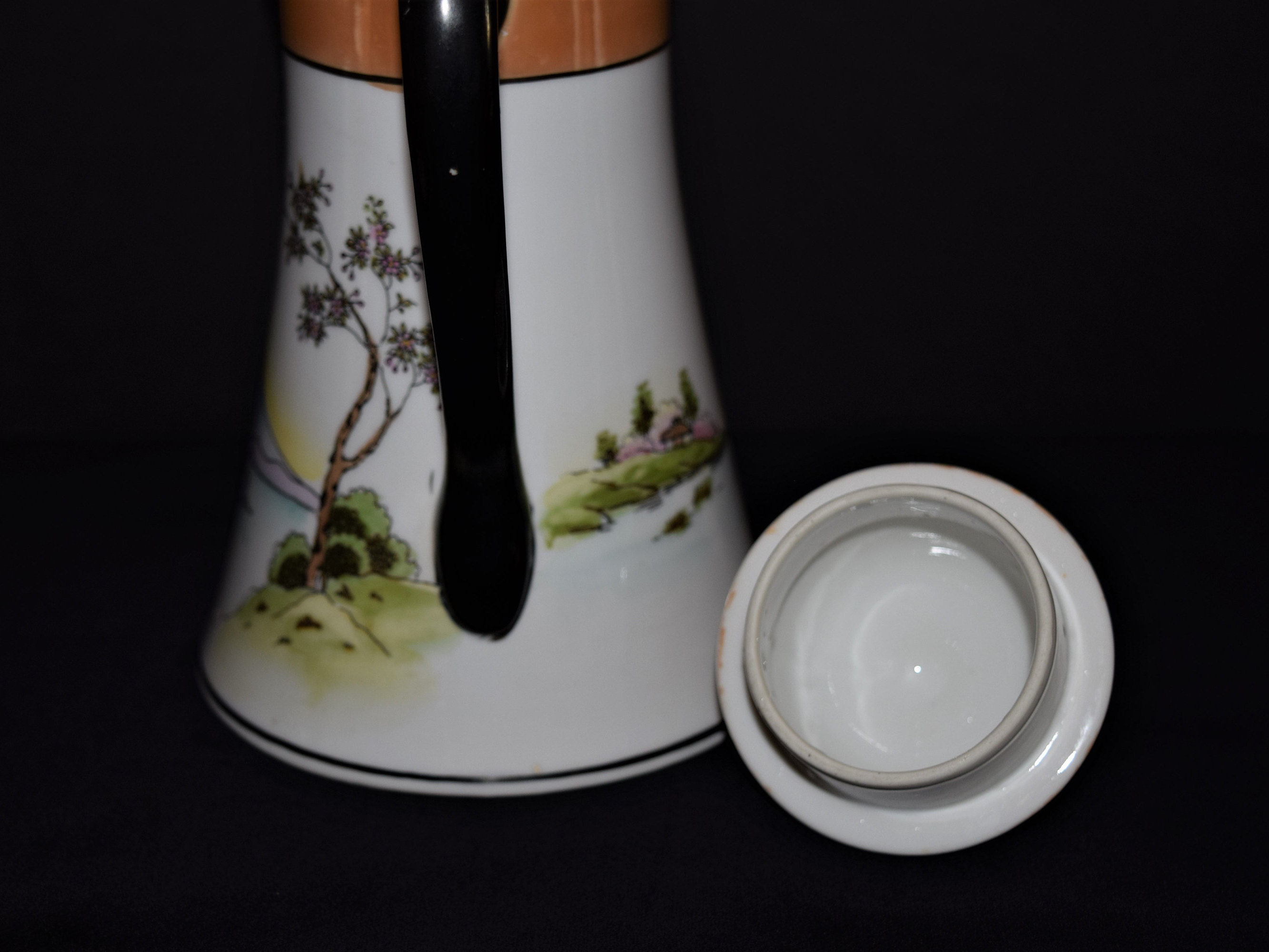 Noritake Scenic Chocolate-tea-coffee Pot With 4 Cups/saucers - Etsy