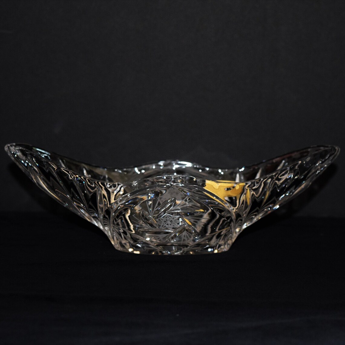 West German Crystal Celery Dish 24% Hand Cut Crystal - Etsy