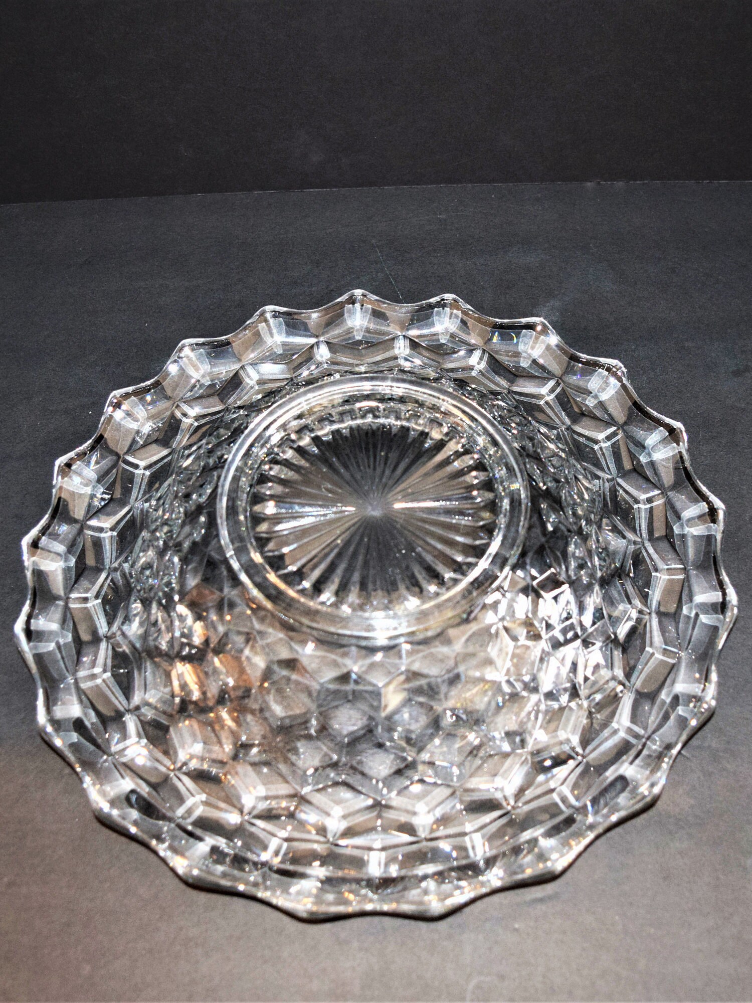 Retro Clear Bowl Inverted Top Starburst Bottom Diamond - Etsy