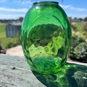 Green Glass Wall Hugger Vase/vintage Flat Back Container/mid Century ...