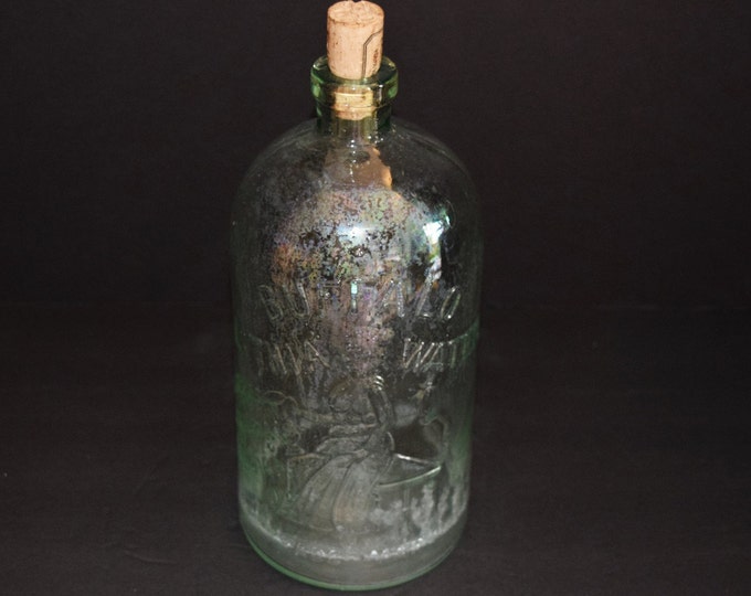 Buffalo Water Lithia Springs Aqua Glass Bottle, Authentic Antique ...
