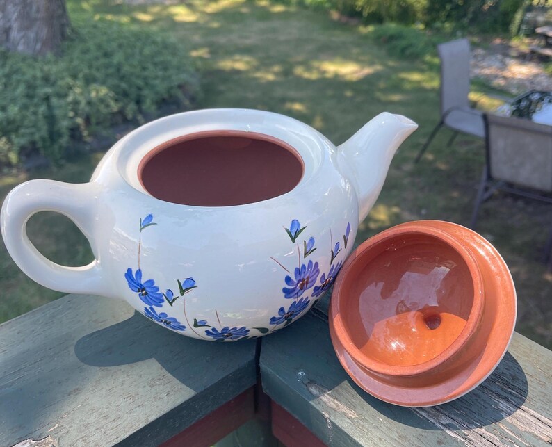 Stangl Chicory Teapot/ Blue Flower Pottery/ Kitchenware - Etsy