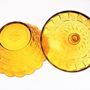 Kemple Wheaton Amber Glass Lacey Covered Dish/ Round Amber Glass Bowl ...