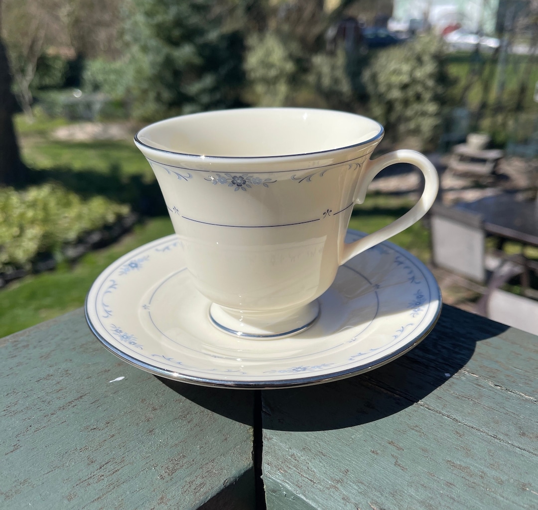 Lenox Carolina Tea Cup and Saucer- Cosmopolitan Collection/ Blue ...