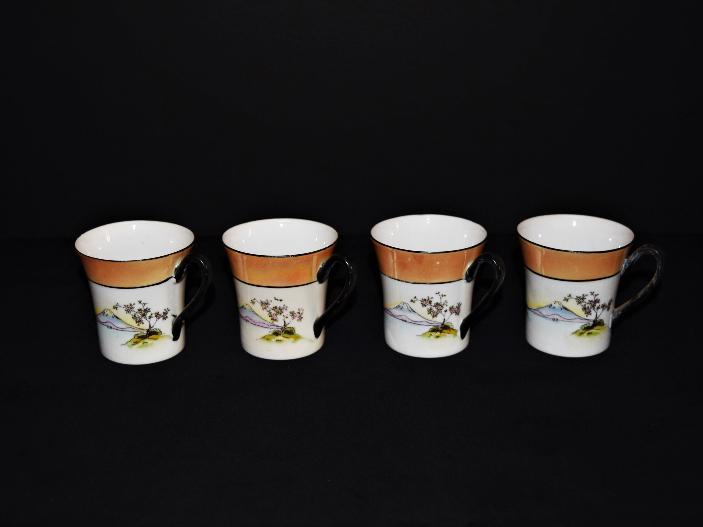 Noritake Scenic Chocolate-tea-coffee Pot With 4 Cups/saucers - Etsy