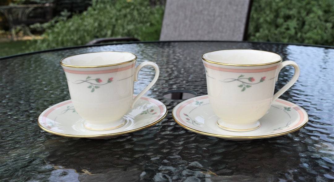 Lenox Rose Manor Tea Cups and Saucers- (pair) -metropolitan Collection ...
