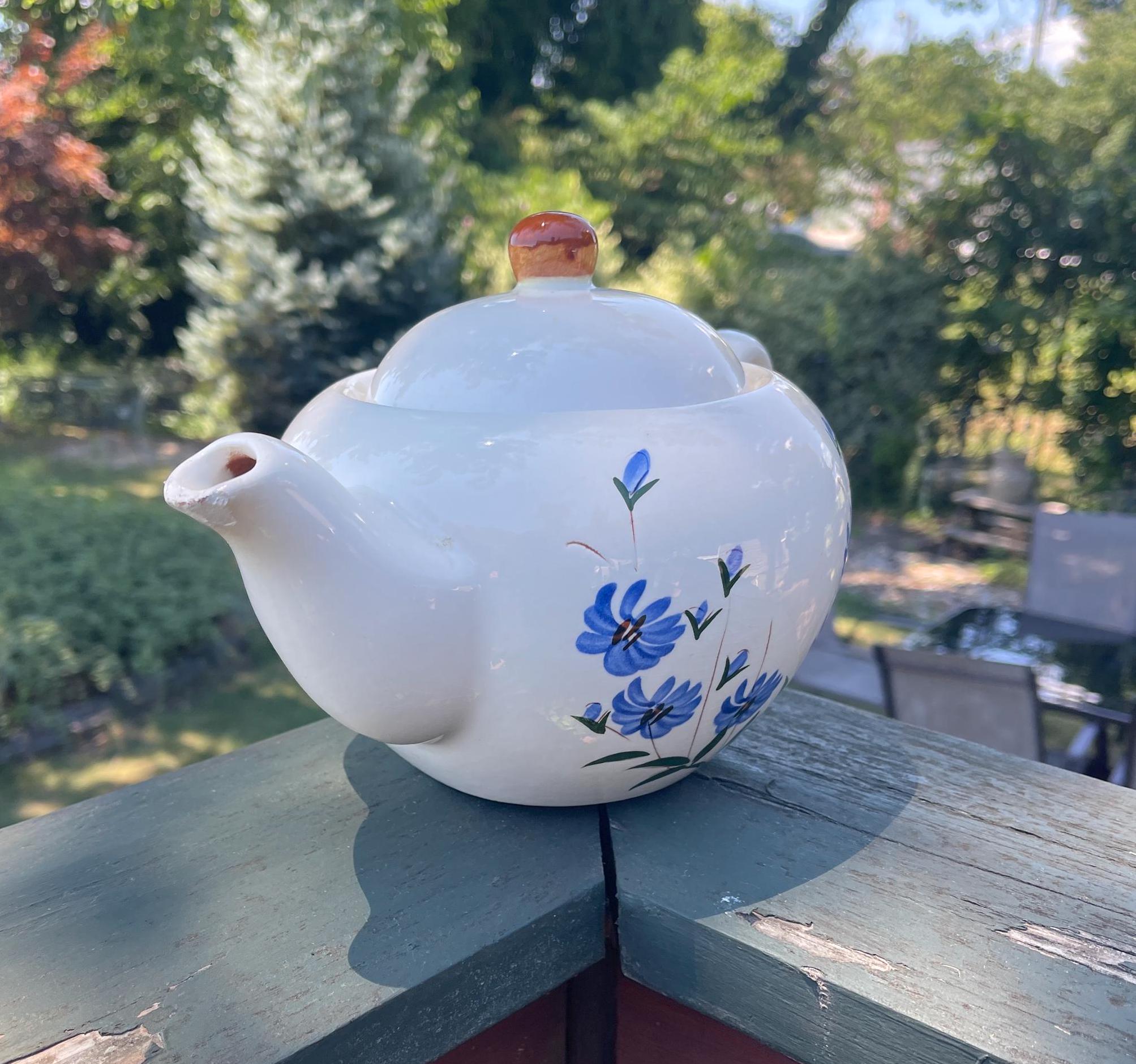 Stangl Chicory Teapot/ Blue Flower Pottery/ Kitchenware - Etsy