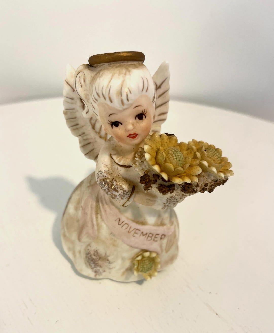 Lefton November Angel Figurine: Sunflowers- 3332 Japan - Etsy