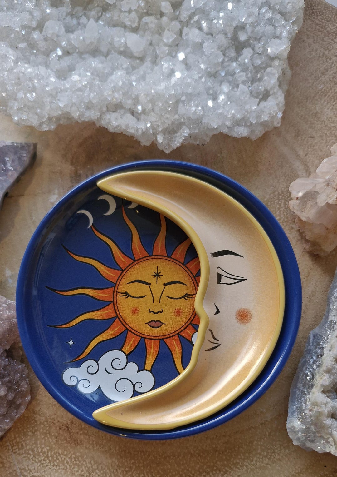 Beautiful Celestial Stacked Sun and Moon Trinket Dish - Etsy