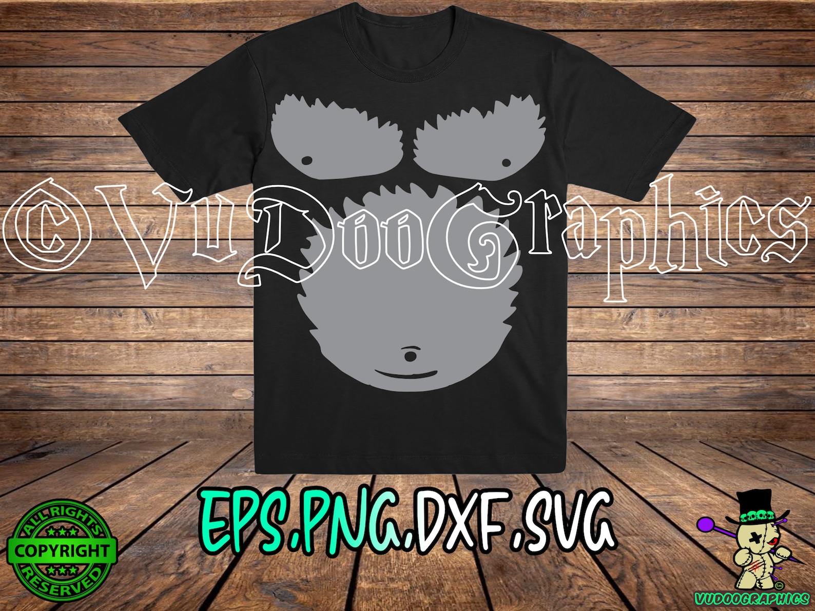 Gorilla Chest Belly. SVG Digital Cut or Print files. | Etsy