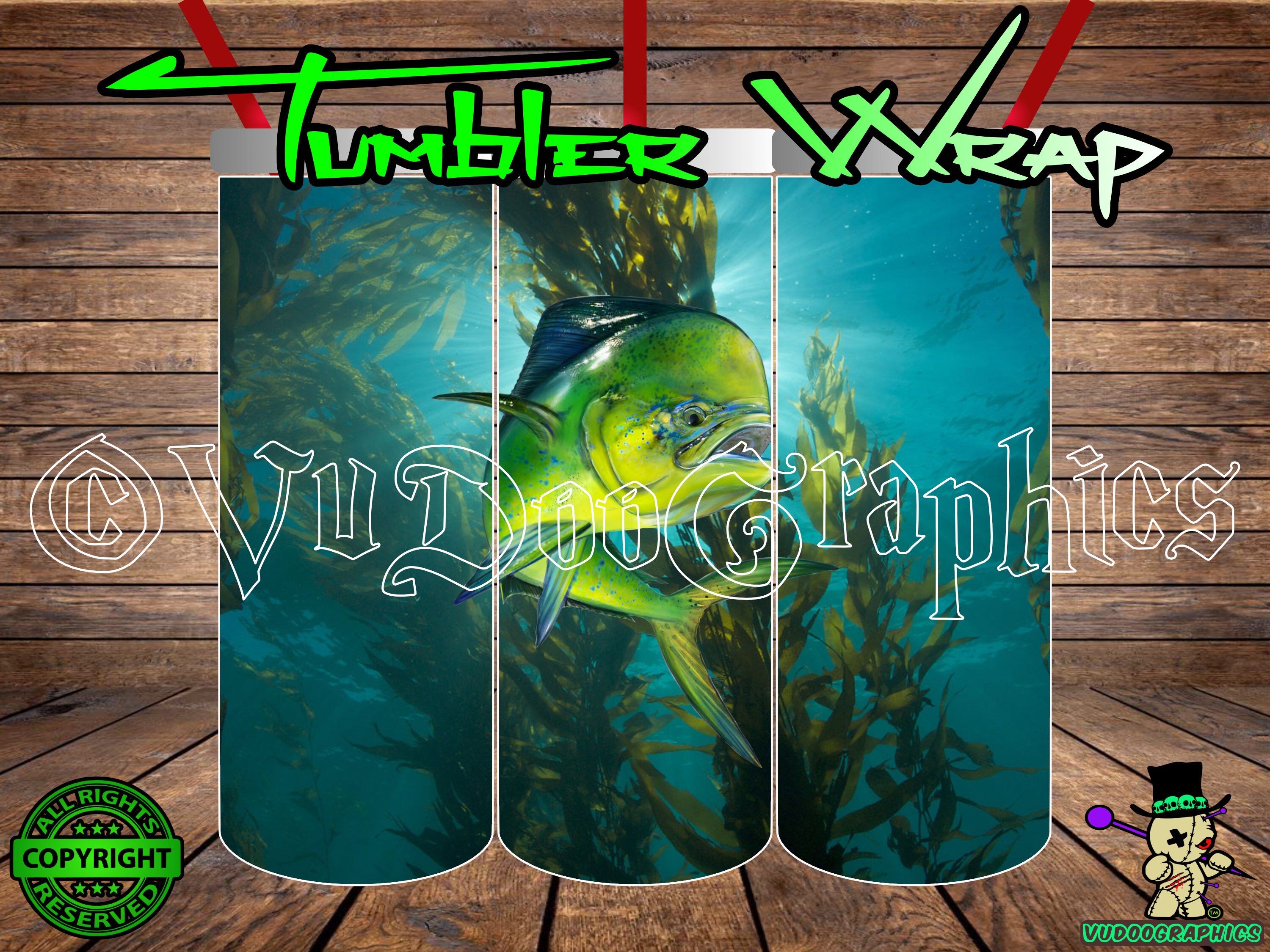Deep Ocean Mahi Mahi Tumbler Wrap Digital Print File. 256 - Etsy