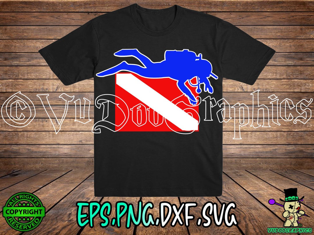 Scuba Diver Flag SVG. Digital Cut or Print Files. - Etsy