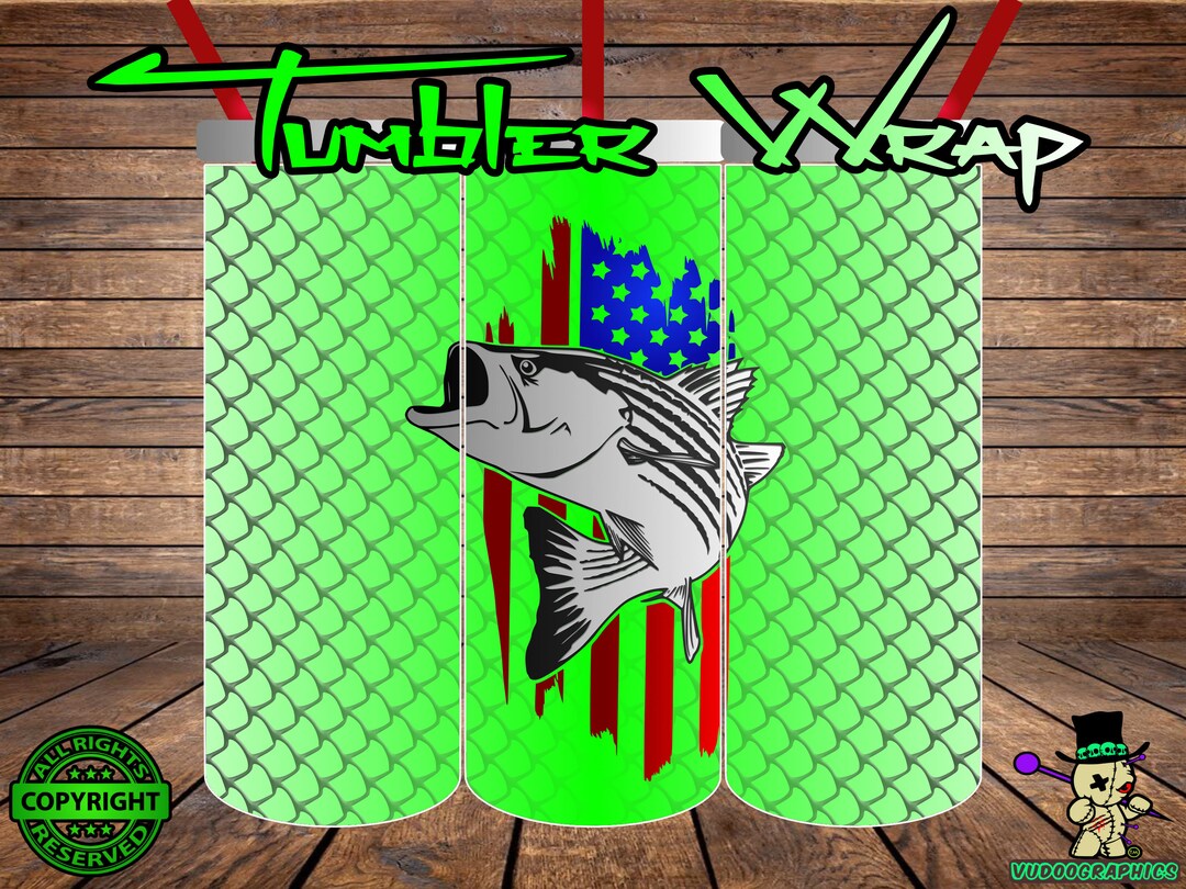 American Striped Bass, Fish Scales, Tumbler Wrap, Digital Print File ...