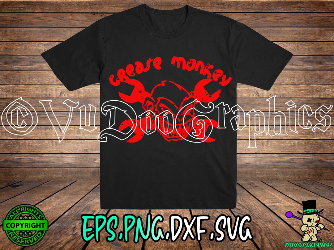 Grunge Grease Monkey. SVG Digital Cut or Print Files. - Etsy